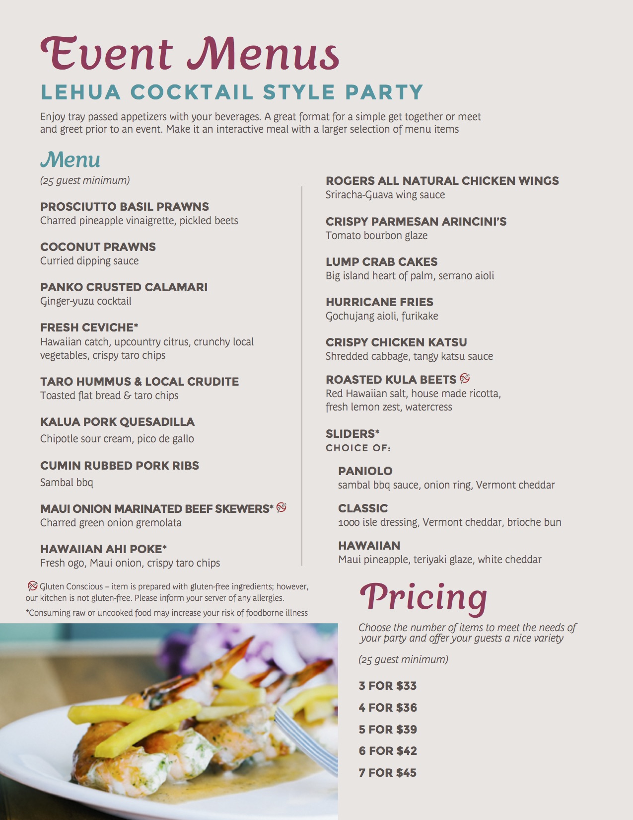 Banquet Event Menu